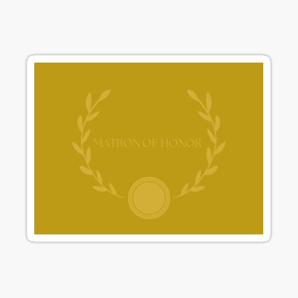 "Matron of Honor Gold Laurel Wreath with Sun Plate on Gold Foil ...