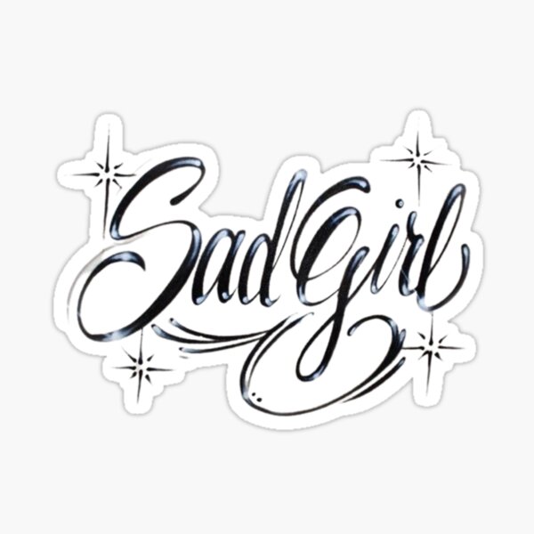 "sad girl aesthetic girly girl desing" Sticker for Sale by Tattu ...