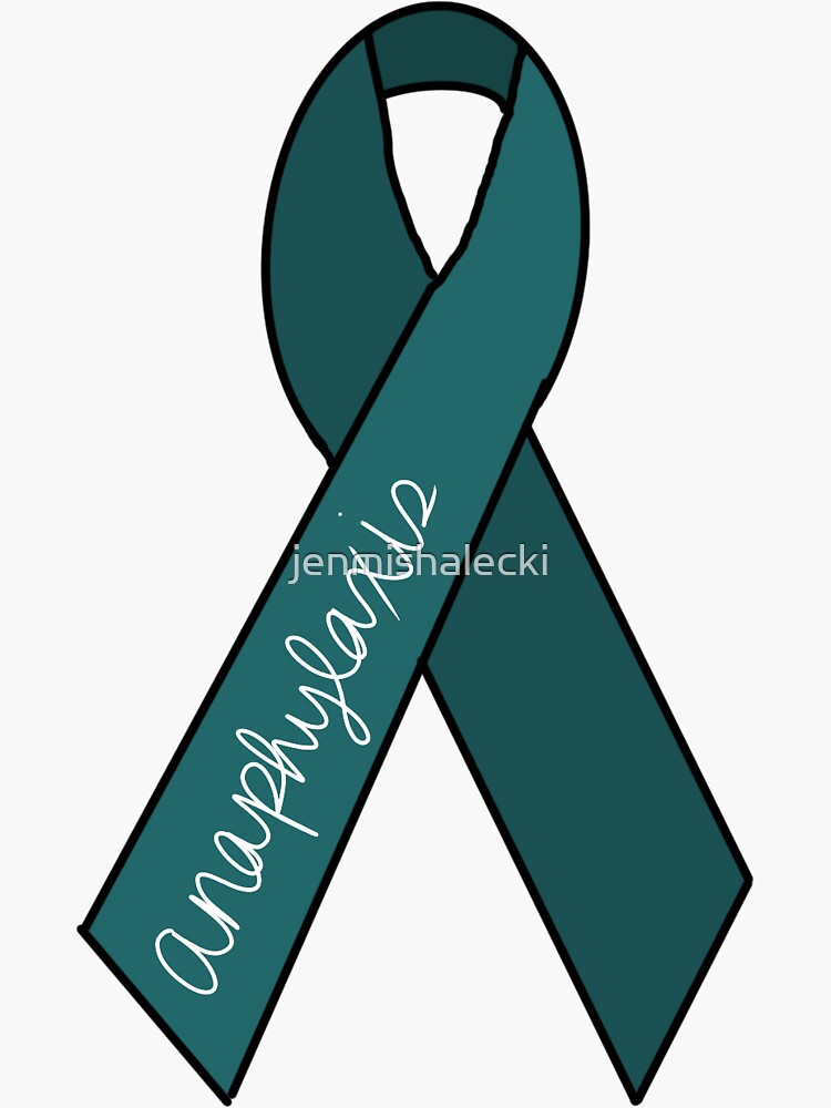 "Anaphylaxis Awareness Ribbon " Sticker for Sale by jenmishalecki ...