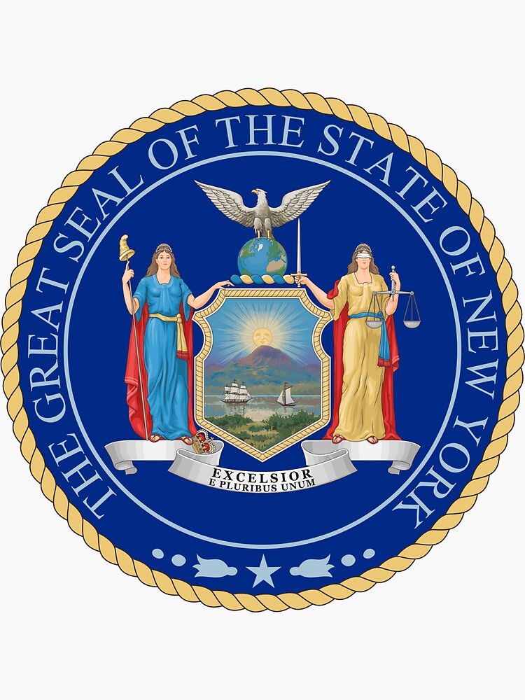 "The Great Seal of New York State (USA)" Sticker for Sale by BandRollz ...