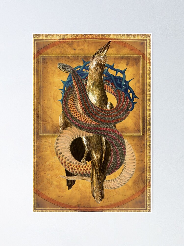 "Snake and crow with Crown of thorns" Poster for Sale by dennisjordan ...