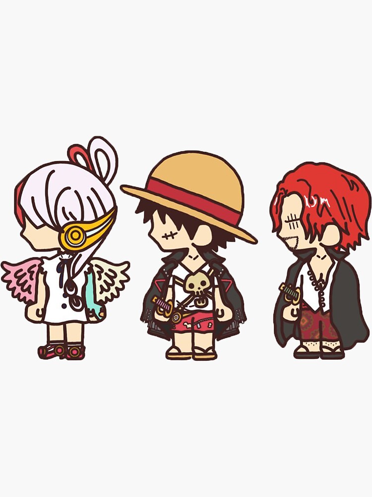 "luffy shanks uta" Sticker for Sale by nekky-brand | Redbubble