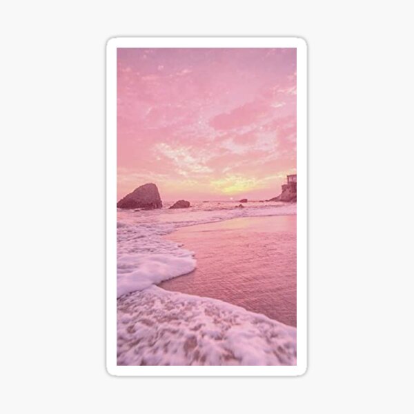 "Pink Beach" Sticker for Sale by KenyeahC | Redbubble