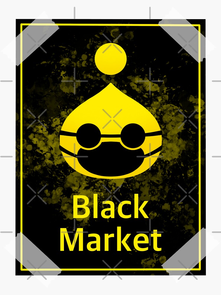 "Black Market Chao Ad" Sticker for Sale by foxwozzy | Redbubble