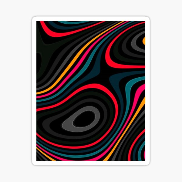"Abstract art black and red curves" Sticker for Sale by aysa-store ...