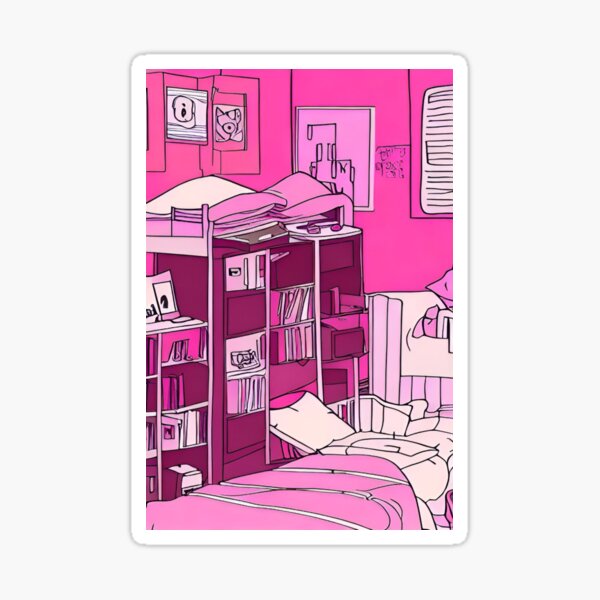 "Cute Anime Bedroom Kawaii" Sticker for Sale by Art-of-AI | Redbubble