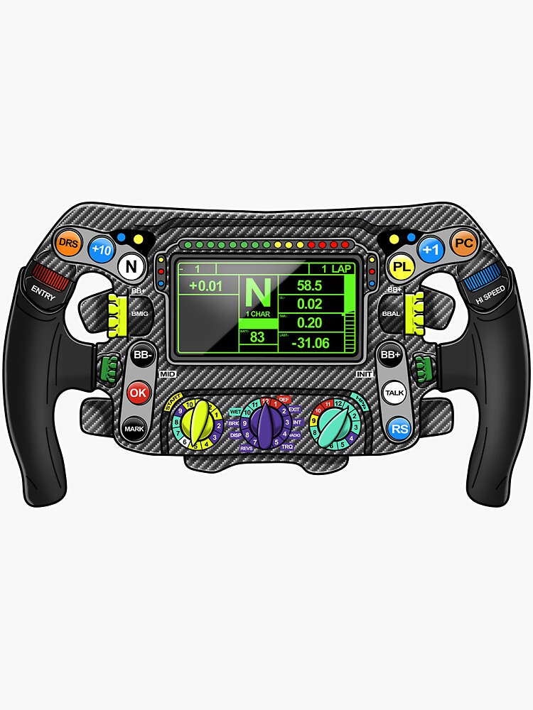 "Formula 1 Steering Wheel Open Wheel Race Car Steering Wheel " Sticker ...