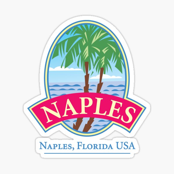 "Naples Florida Retro Logo" Sticker for Sale by Futurebeachbum | Redbubble