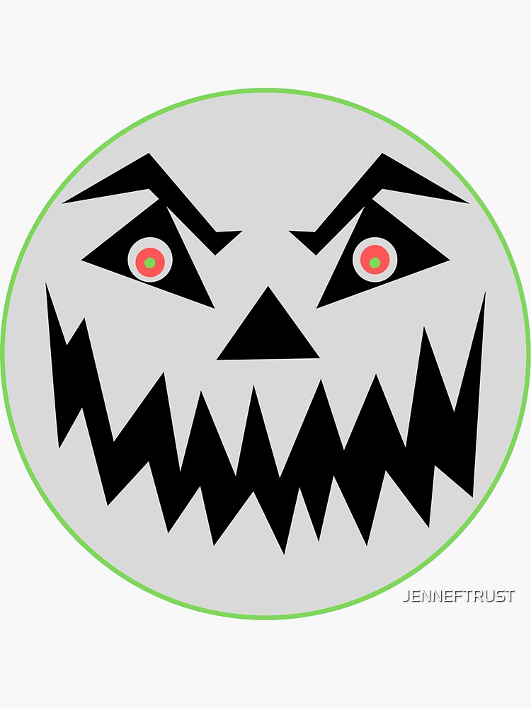 "Ghostly face with creepy smile " Sticker for Sale by JENNEFTRUST ...