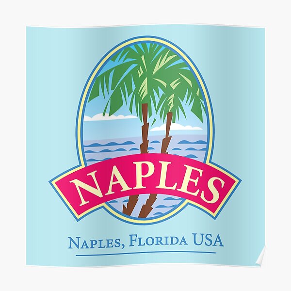 "Naples Florida Retro Logo" Poster for Sale by Futurebeachbum | Redbubble