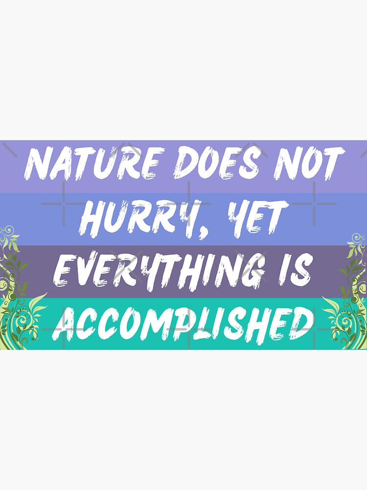 ""Nature does not hurry, yet everything is accomplished"..lao tzu ...