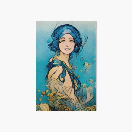 "Art Nouveau Mermaids - Blue" Art Board Print for Sale by Deep-Fried-Ai ...