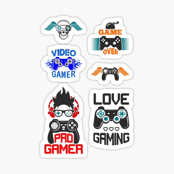 "Gamer Stickers Pack - Gamepad Stickers Pack - Gamer designs" Sticker ...