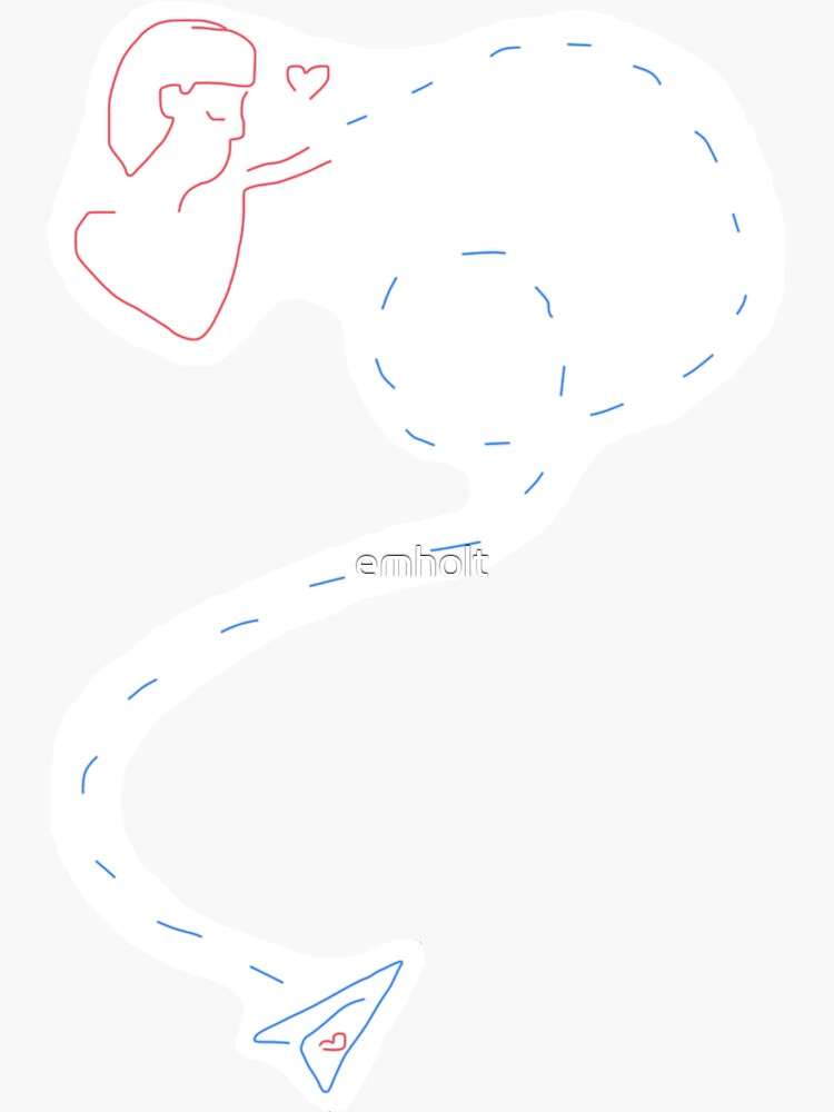 "sending love" Sticker for Sale by emholt | Redbubble