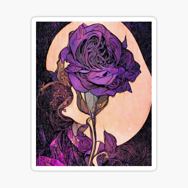 "Purple Rose" Sticker for Sale by Deep-Fried-Ai | Redbubble