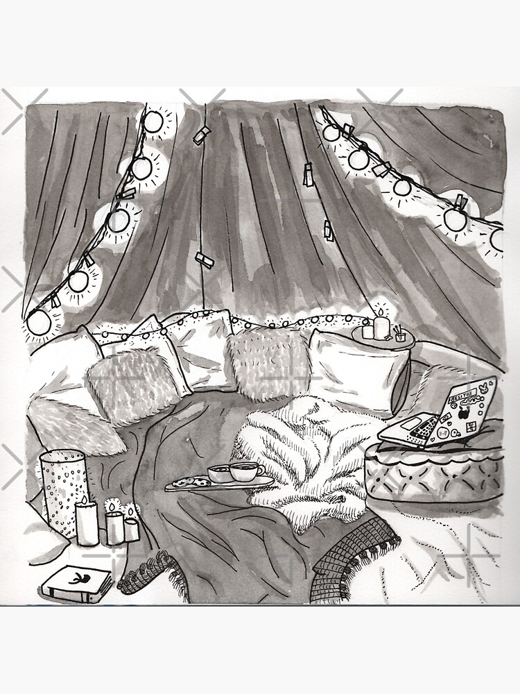 "Comfy Fort" Sticker for Sale by OodlesDeDoodles | Redbubble
