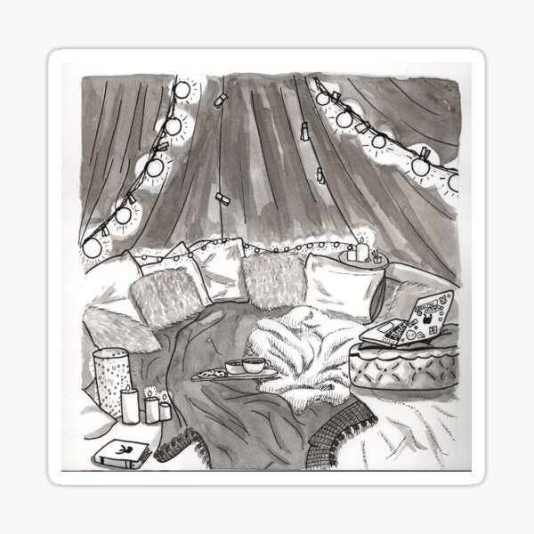 "Comfy Fort" Sticker for Sale by OodlesDeDoodles | Redbubble