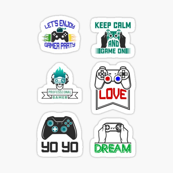 "Gamer Stickers Pack - Gamepad Stickers Pack - Gamer designs" Sticker ...