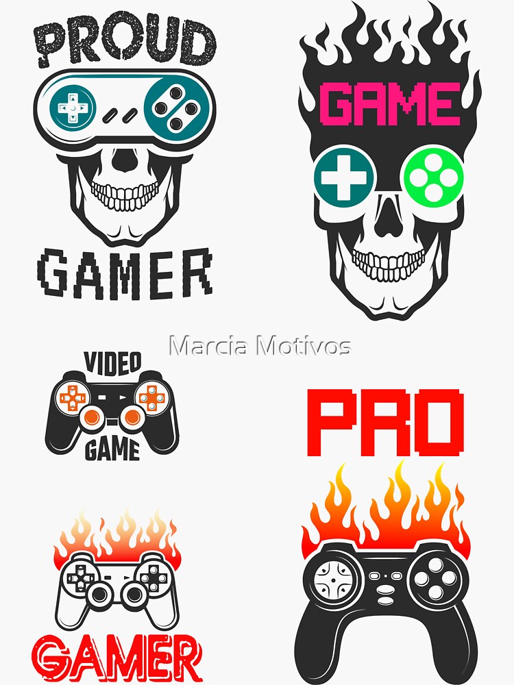 "Gamer Stickers Pack - Gamepad Stickers Pack - Gamer designs" Sticker ...