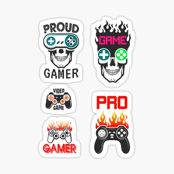 "Gamer Stickers Pack - Gamepad Stickers Pack - Gamer designs" Sticker ...