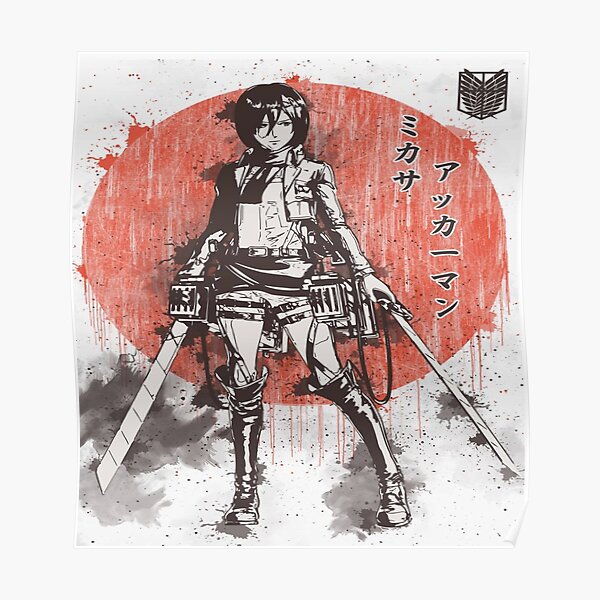 "Attack On Titan Mikasa Ackerman" Poster for Sale by Dotsonart | Redbubble