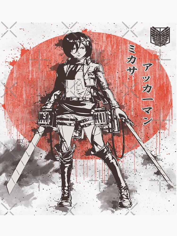 "Attack On Titan Mikasa Ackerman" Sticker for Sale by Dotsonart | Redbubble