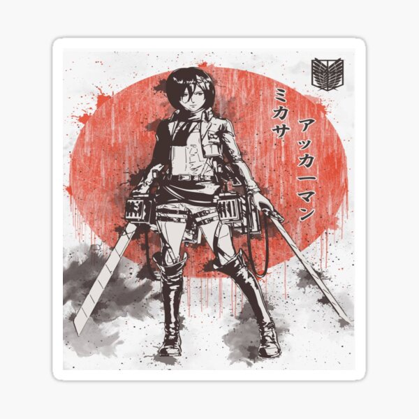 "Attack On Titan Mikasa Ackerman" Sticker for Sale by Dotsonart | Redbubble