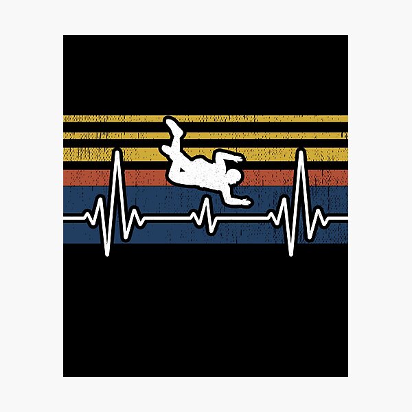 Lámina fotográfica «Skydive Heart Beat Vintage Pilot Fly Paracaidismo ...