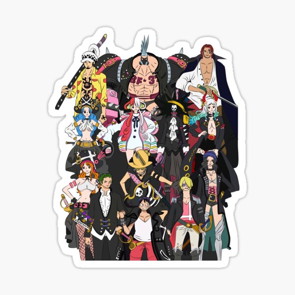 "One Piece Anime Characters _Red Film_Luffy_Anime_Manga_Zoro" Sticker ...