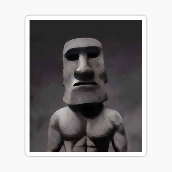 "Gigachad Moai Front - Black & White" Sticker for Sale by luhribeiro ...