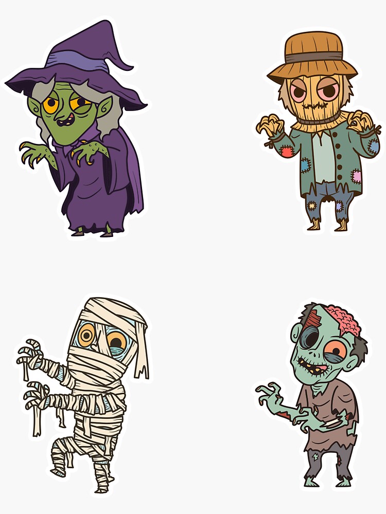 "Horror Laptop Stickers Pack" Sticker for Sale by cutenevil | Redbubble
