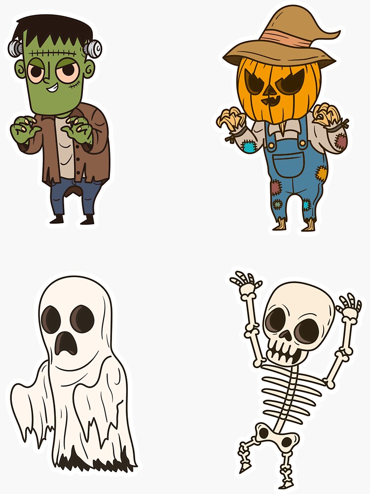 "Horror Laptop Stickers Pack" Sticker for Sale by cutenevil | Redbubble