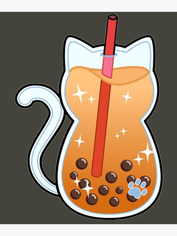 "Cat Boba Tea Bubble Tea Anime Kawaii Neko for Girls Teenager" Art ...