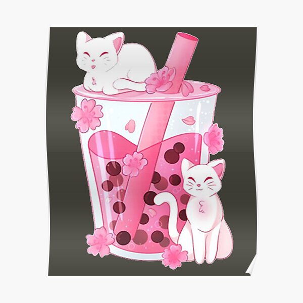 "Kawaii Sakura Boba Tea" Poster for Sale by SeanDougla | Redbubble
