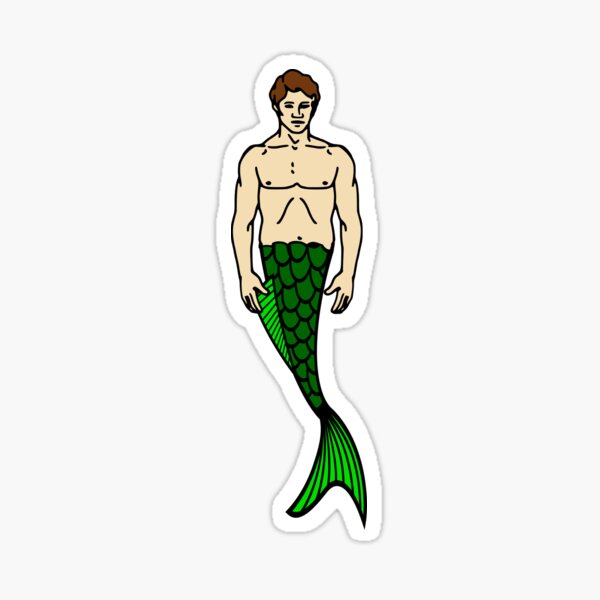 "halloween brunette merman funny mermaid" Sticker for Sale by gossiprag ...
