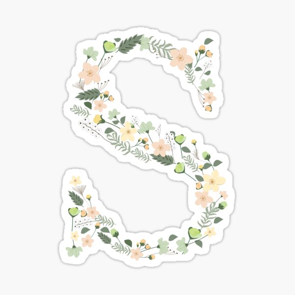 " Letter S Spring Flower" Sticker for Sale by DearDewi | Redbubble