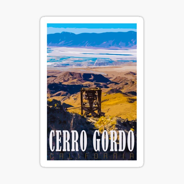 "Cerro Gordo Mines Travel Poster" Sticker for Sale by SJMexplores ...