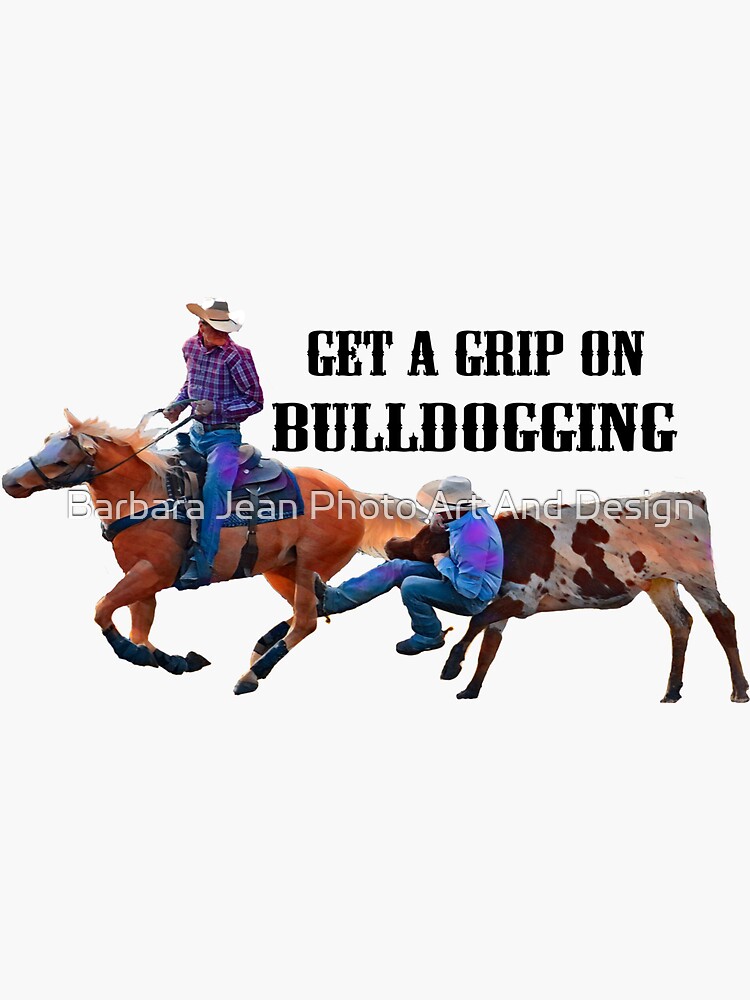 "BULLDOGGING, STEER WRESTLING, RODEO EVENT" Sticker for Sale by ...