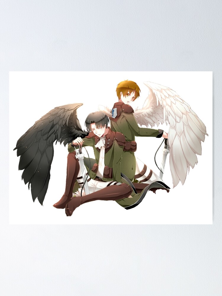 "Levi Eren Angel Devil Wings AOT Anime" Poster for Sale by kevinzz ...