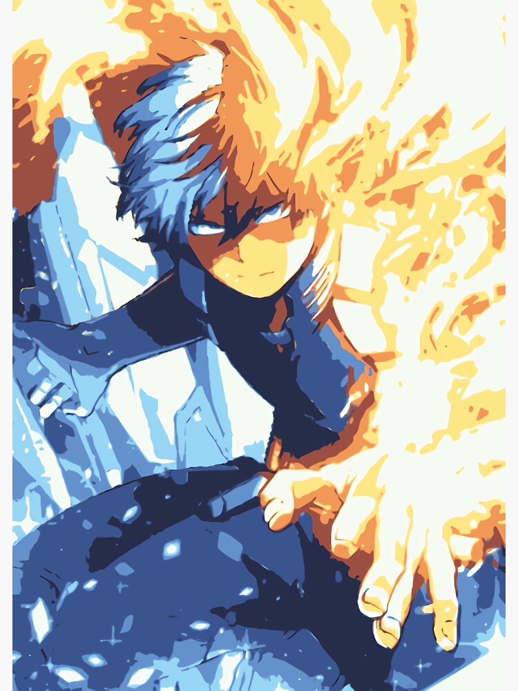"MHA Shoto Todoroki Ice And Fire/Perfect Gifts For Men & Women" Sticker ...