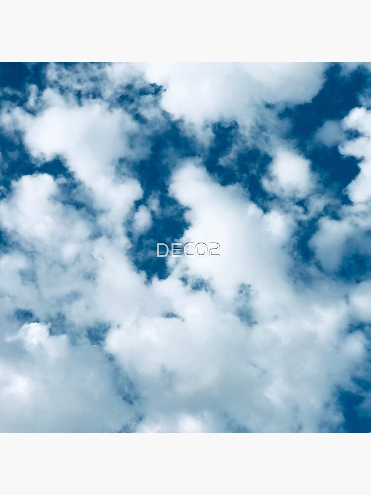 Lámina fotográfica «Cielo azul turquesa con nubes blancas masivas y ...