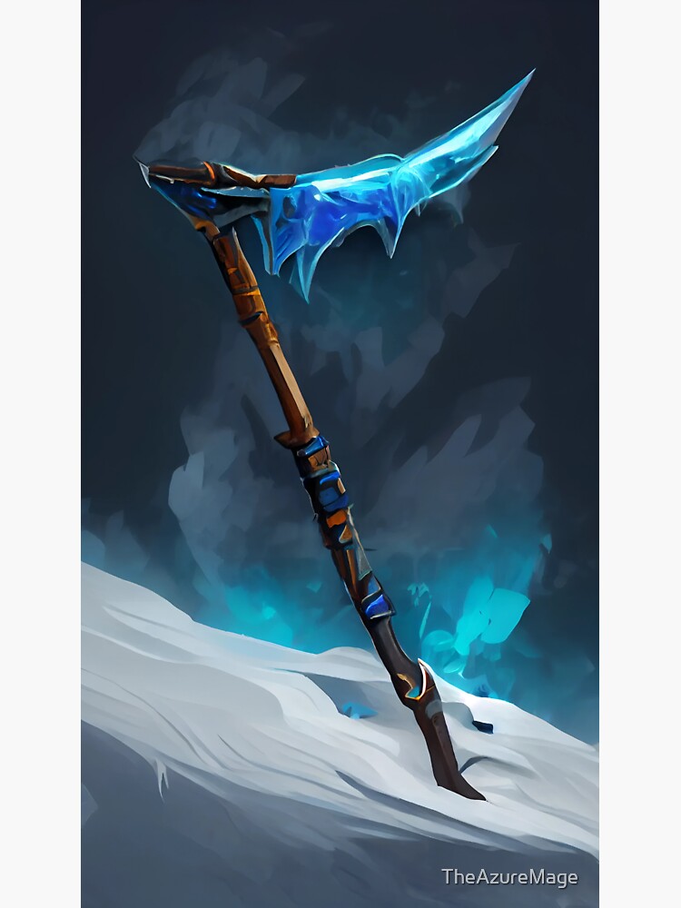 "Frost Lord's Scythe" Sticker for Sale by TheAzureMage | Redbubble