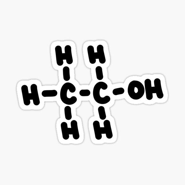"Ethanol Molecule" Sticker for Sale by designs-byjules | Redbubble