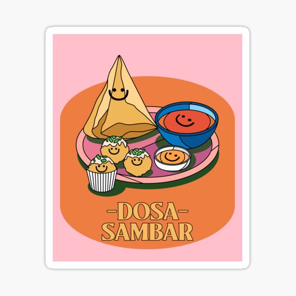 "Dosa Sambar - Indian Food Lovers" Sticker for Sale by sechovicz ...