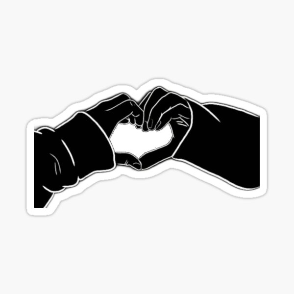 "Hand heart" Sticker for Sale by Denzel002 | Redbubble