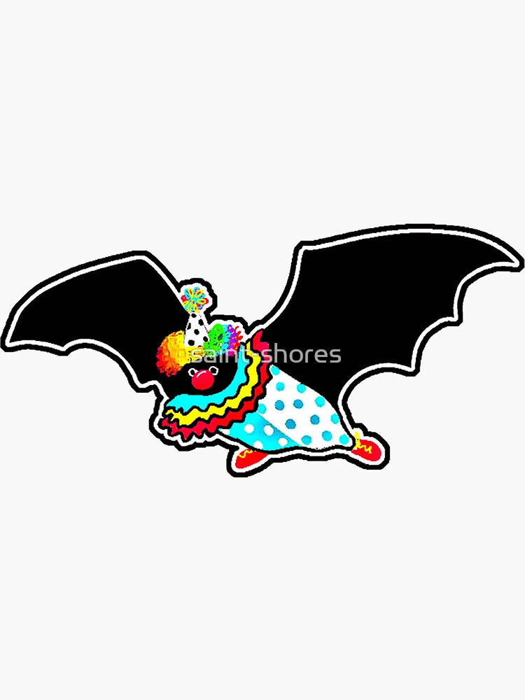 Halloween Bat In Clown Costume Sticker For Sale By Saint Shores
