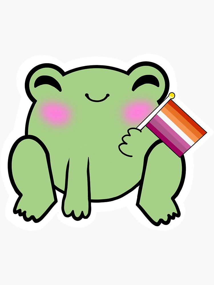 "Lesbian Pride Frog" Sticker for Sale by asteriskanimate | Redbubble