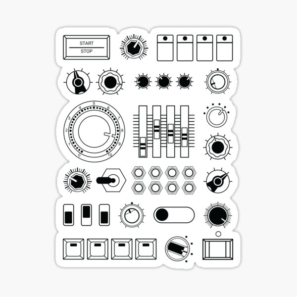 "Vintage Analogue Synth Controls" Sticker for Sale by AtomicMalibu ...