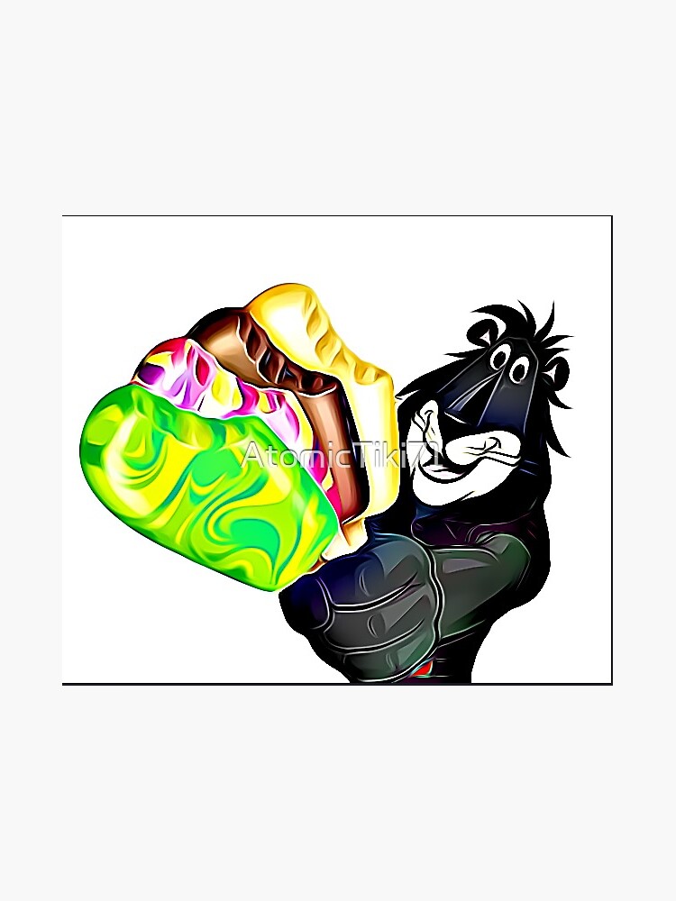 "Blackie sml framed" Sticker for Sale by AtomicTiki71 | Redbubble