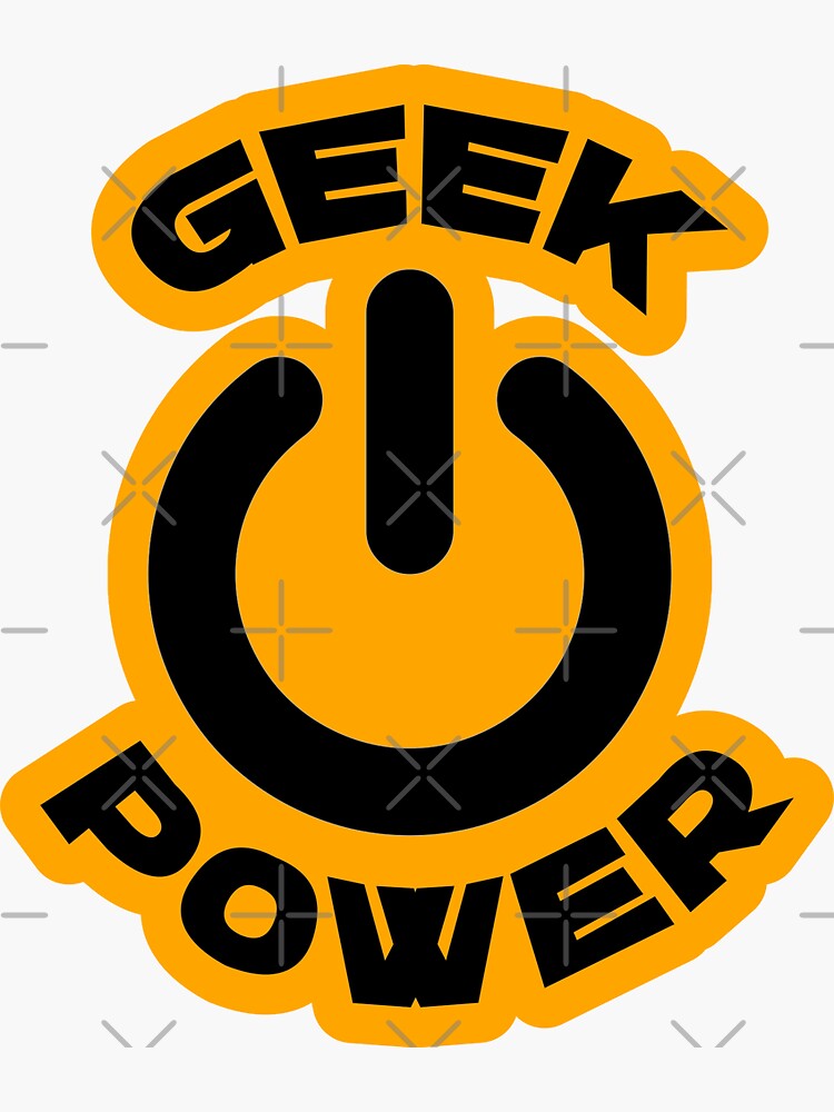 "Geek Power--Black & Orange" Sticker for Sale by SCHPiDAUU | Redbubble